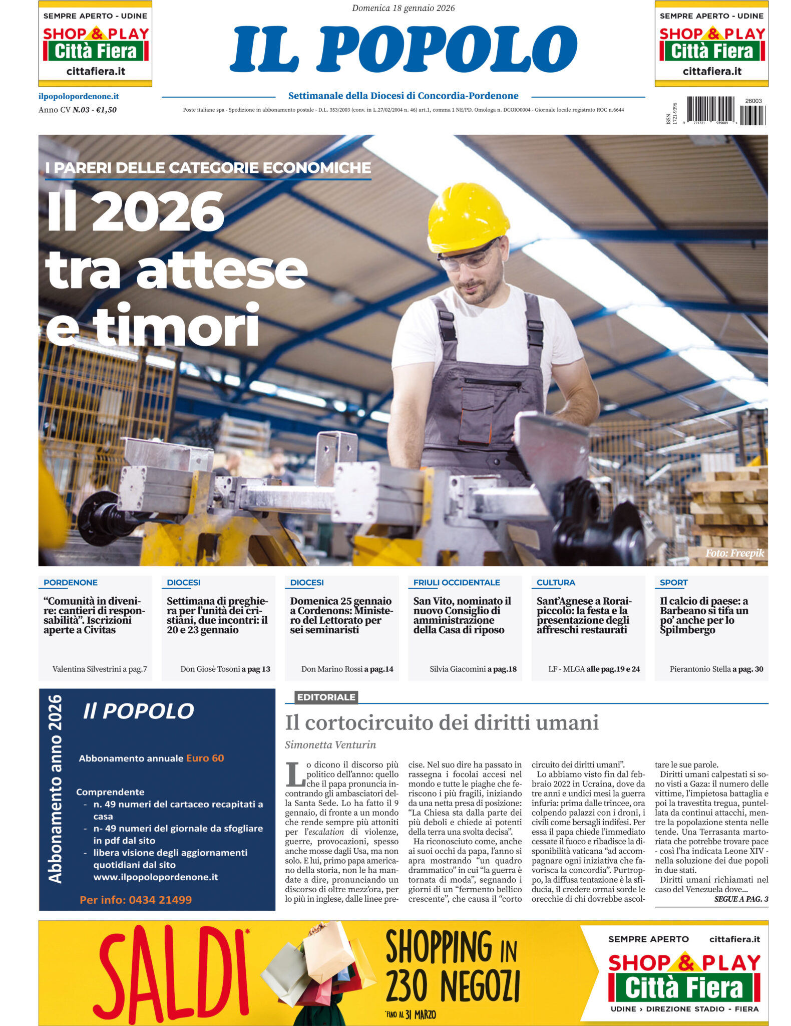 Il Popolo 2026 – 03 – Domenica 18 gennaio 2026 - Il Popolo