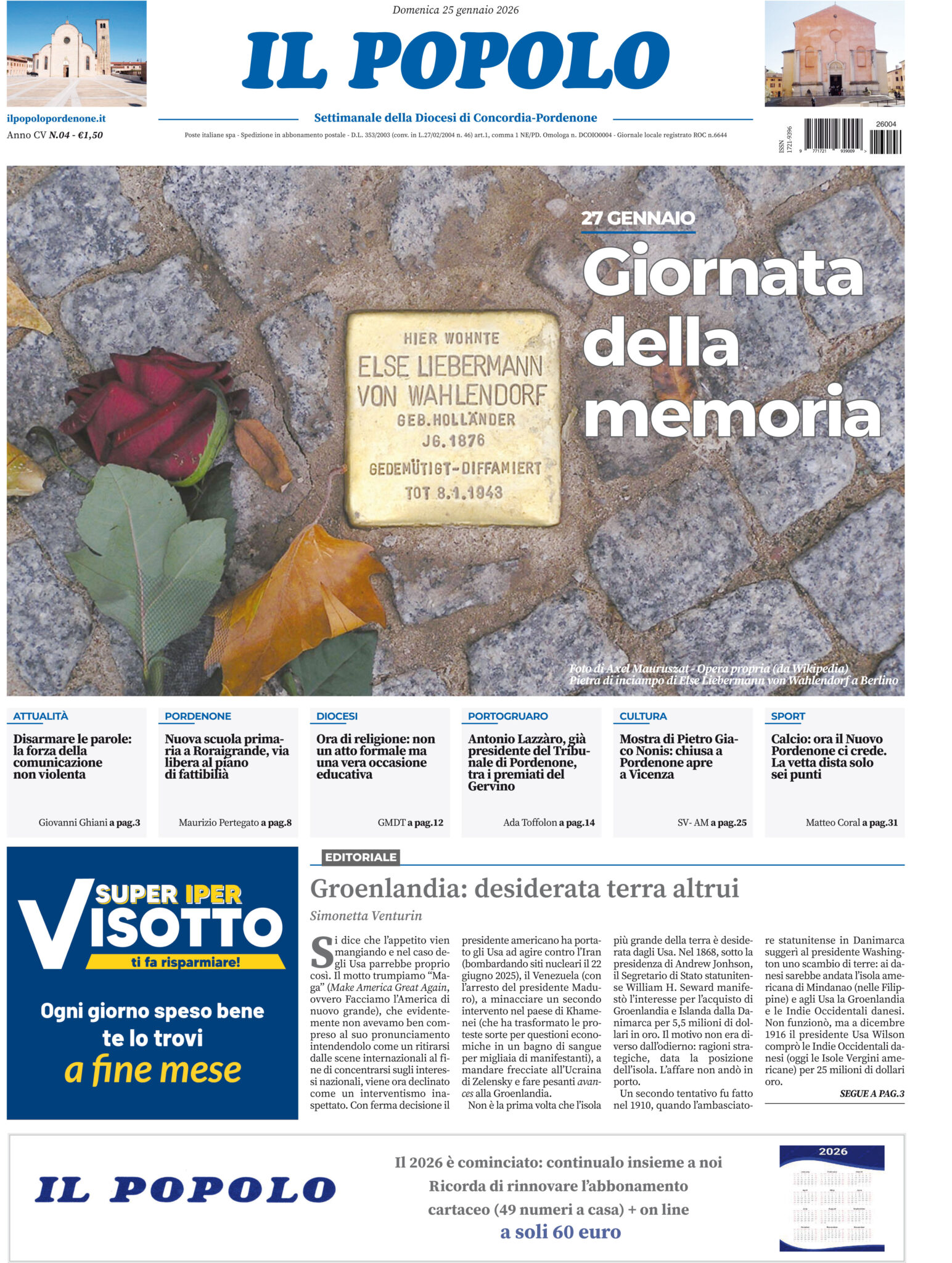 Il Popolo 2026 – 04 – Domenica 25 gennaio 2026 - Il Popolo